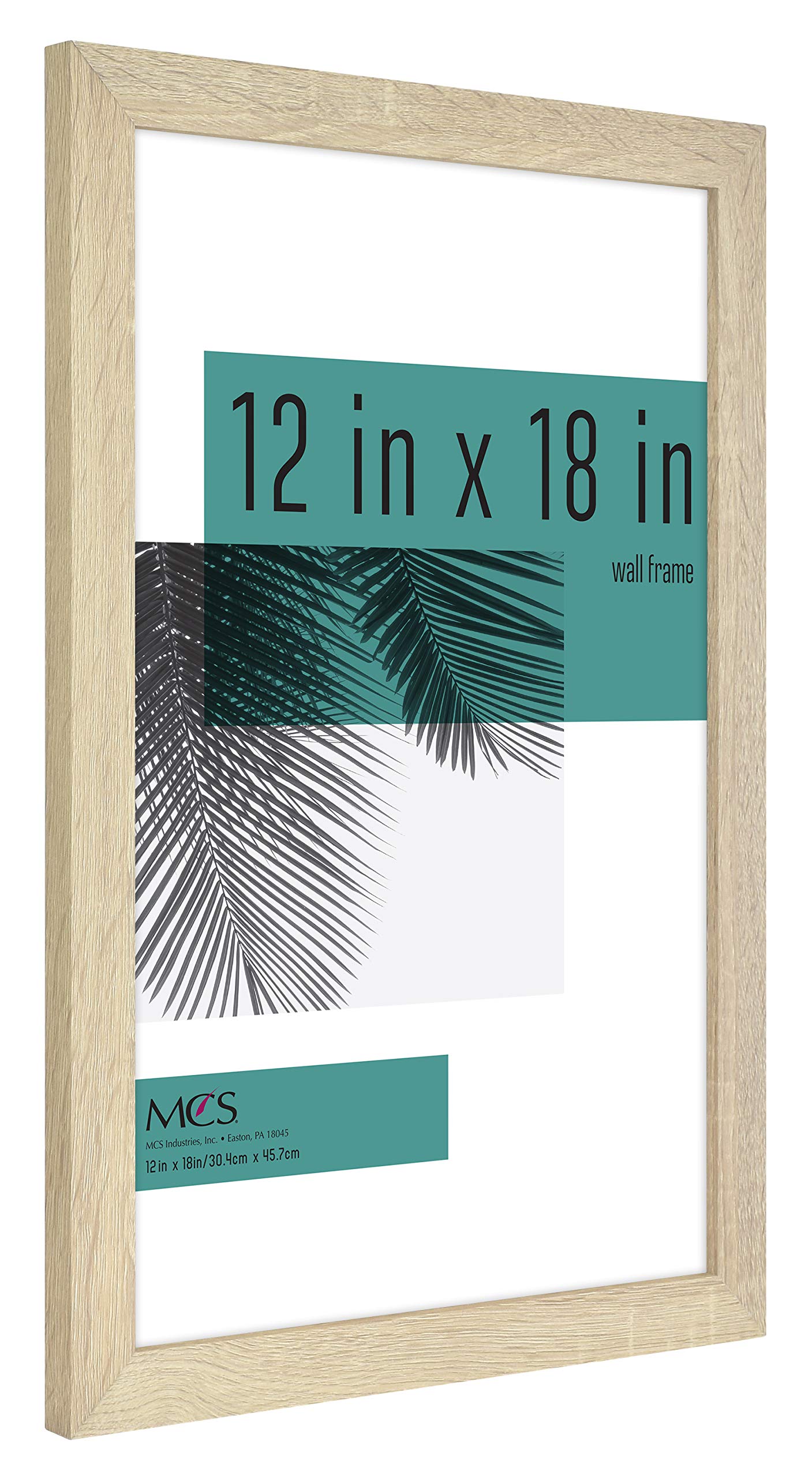 MCS Studio Gallery 12x18 Picture Frame Natural Woodgrain, Rectangle Photo Frame for Photos, Posters & Art Prints (2-Pack)