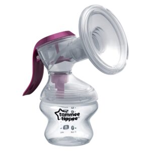 tommee tippee made for me single manual breast pump | soft, cushioned silicone cup | reduced hand strain