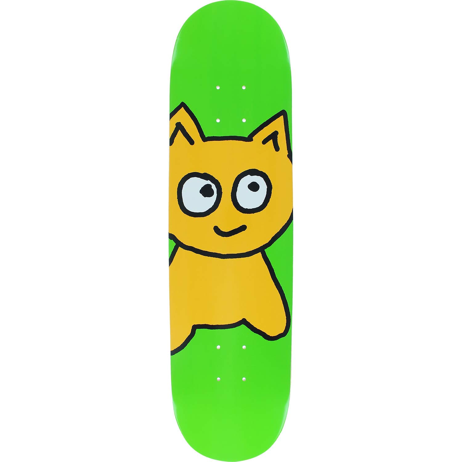 Meow Big Cat Skateboard Deck -8.0 Green - (Bundled with Free 1'' Hardware Set)