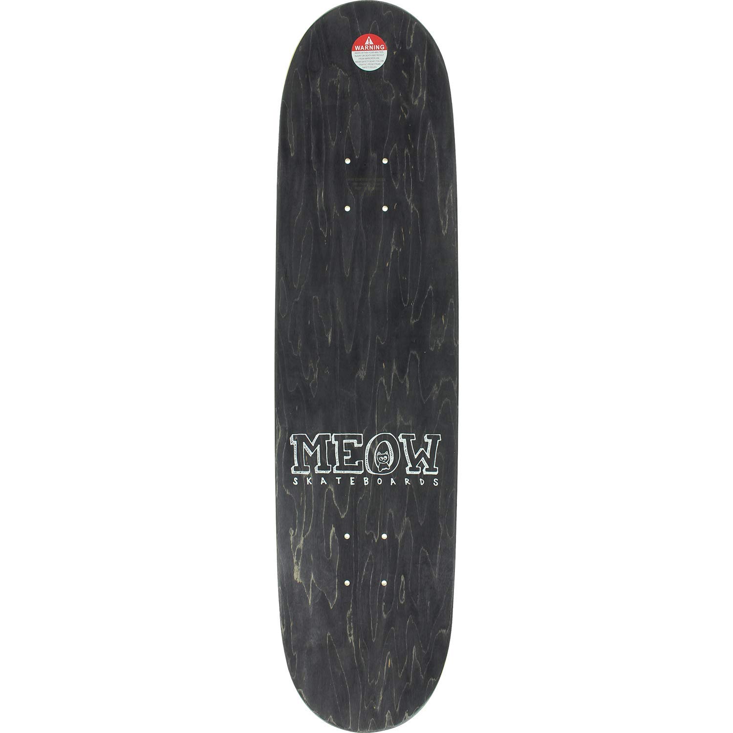 Meow Big Cat Skateboard Deck -8.0 Green - (Bundled with Free 1'' Hardware Set)