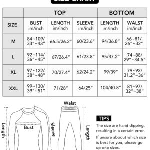 JZCreater Thermal Underwear for Men, Mens Long Johns Thermal Underwear Set, Winter Fleece Lined Base Layer Set for Cold Weather (Large, Black)