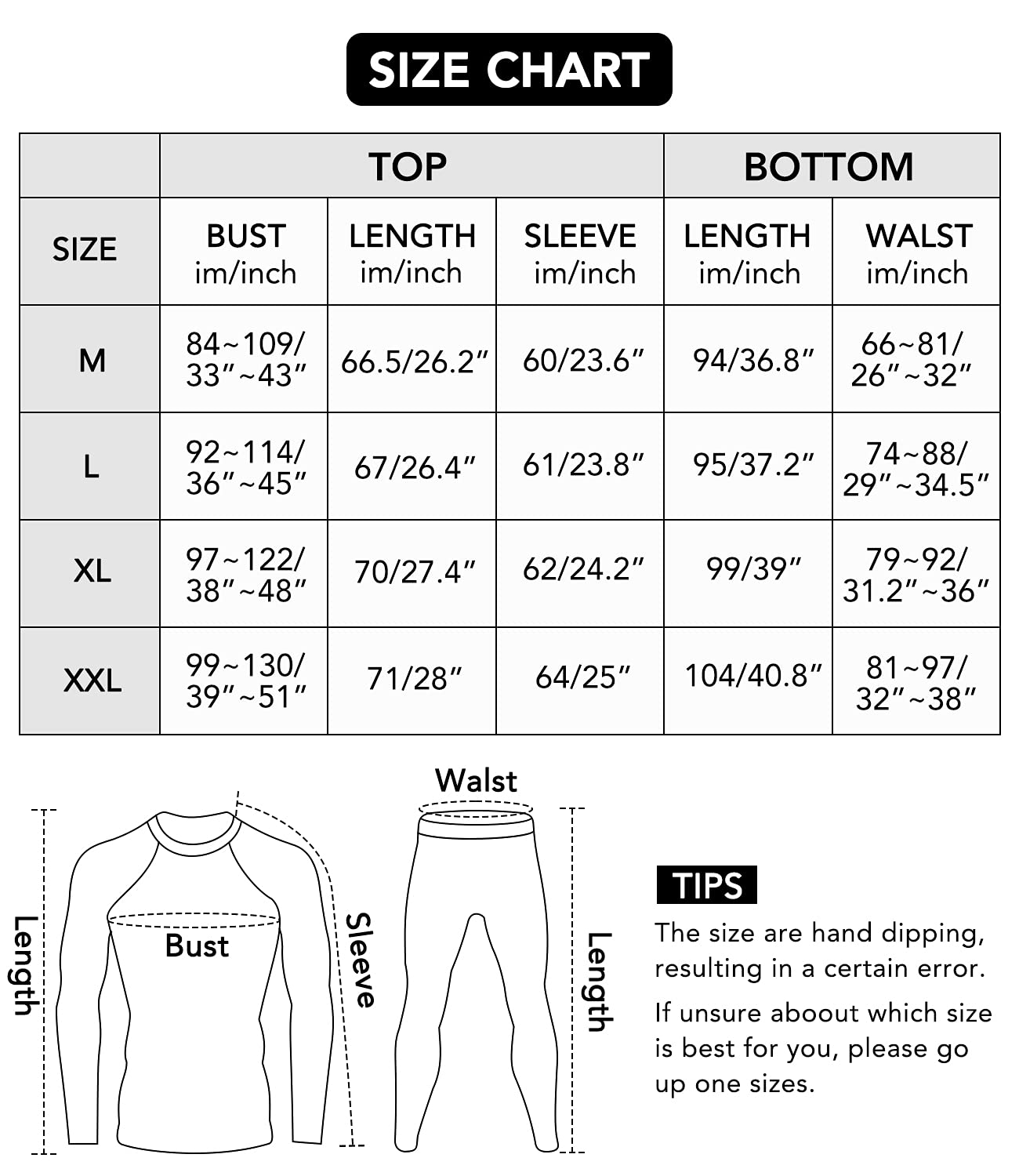 JZCreater Thermal Underwear for Men, Mens Long Johns Thermal Underwear Set, Winter Fleece Lined Base Layer Set for Cold Weather (Large, Black)