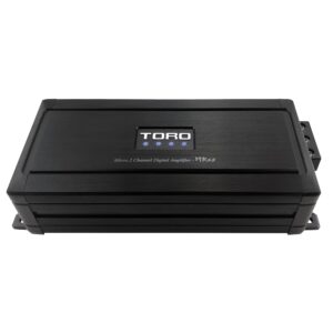 TORO TECH – MRx2, 110w x 2 RMS @ 4 Ohm – 150w x 2 RMS @ 2 Ohm Micro Sized Multi Channel Car Amplifier, Sound Quality Class D Design, Built-in Auto Sensing Turn-On, Full Range or Subwoofer Speaker