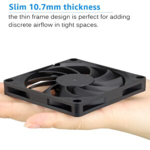 GDSTIME Quiet 80mm Fan, 12V 3PIN 80mm x 80mm x 10mm Brushless DC Fan for CPU Coolers