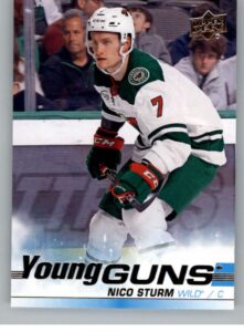 2019-20 upper deck series one hockey #219 nico sturm rc rookie card minnesota wild official nhl trading card from ud