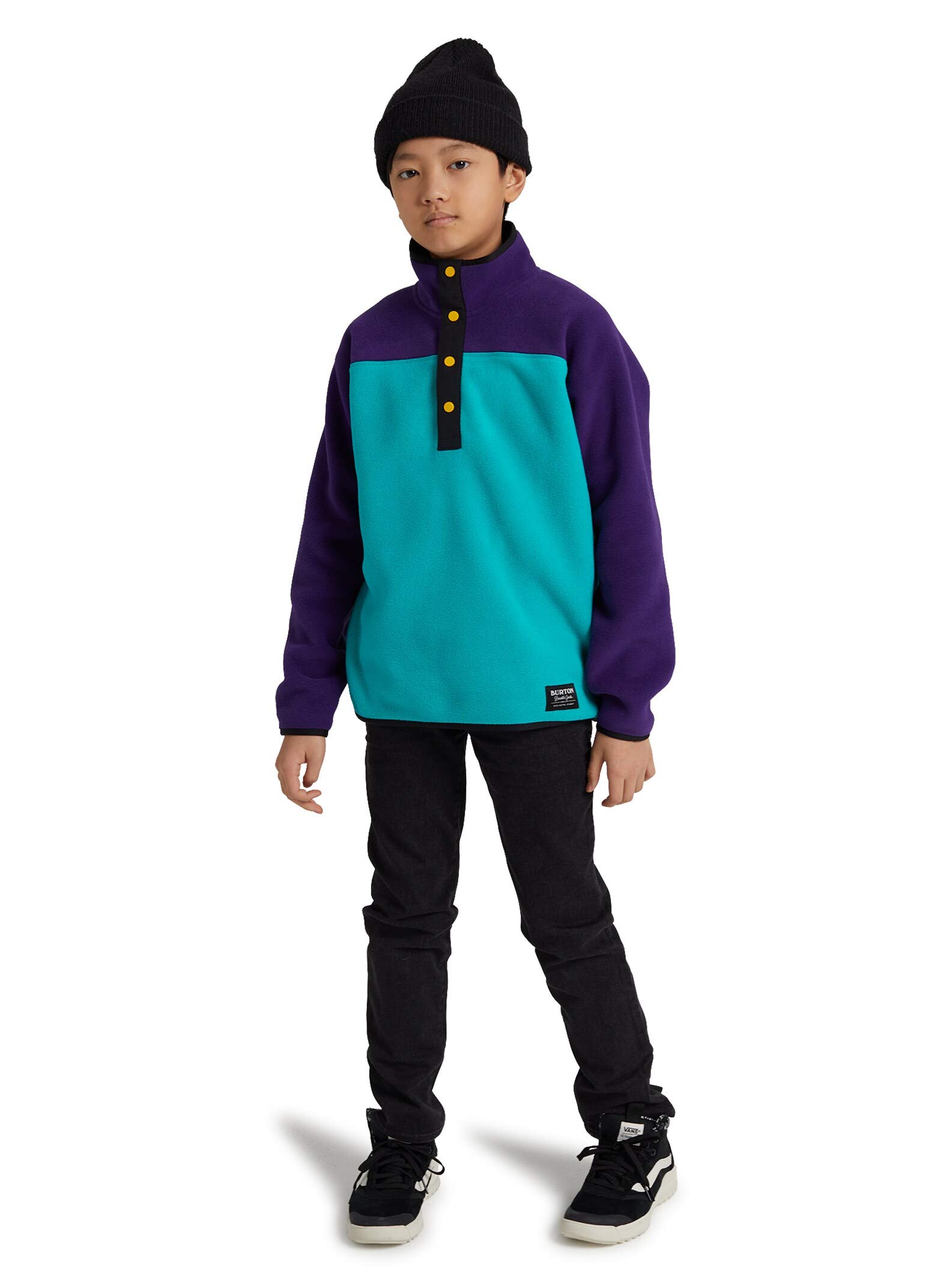 Burton Kids Spark Fleece Anorak, Parachute Purple/Dynasty Green, Large