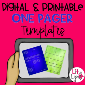 one pager templates- digital & printable