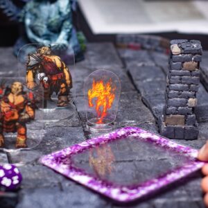 Arcknight Spell Effects Templates for D&D 5E; 24pc Markers for AOE Spells with Reference; Condition, Buff, and Summon Tokens; for DND Pathfinder TTRPG