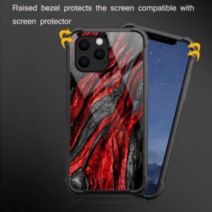 CARLOCA Compatible with iPhone 11 Case,Black Red Wood Grain iPhone 11 Cases for Men Boys,Graphic Design Shockproof Anti-Scratch Hard Back Case for iPhone 11 Wood Grain