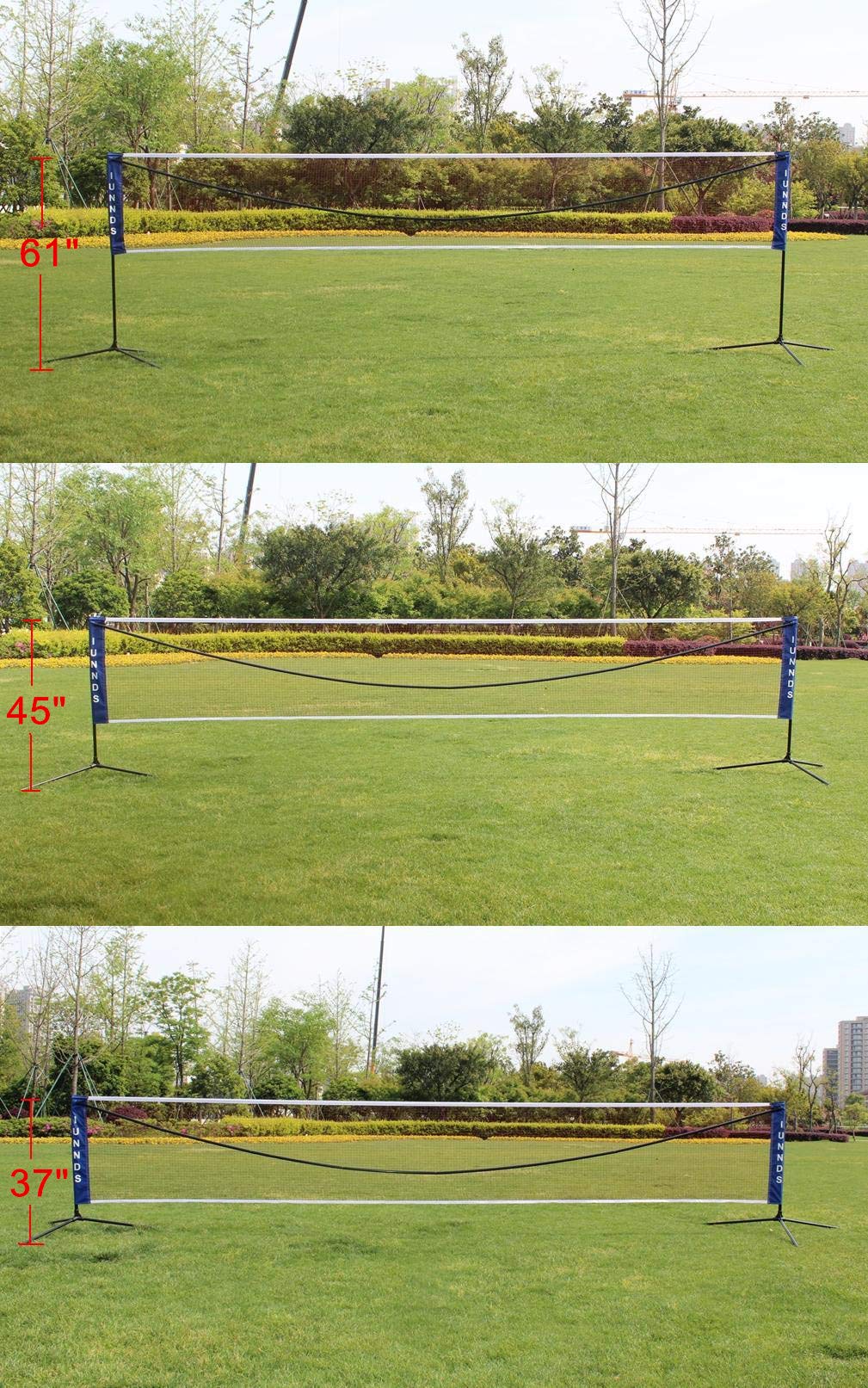 Sports God Portable Large Volleyball Badminton Tennis Net with Carrying Bag Stand/Frame (20 ft)