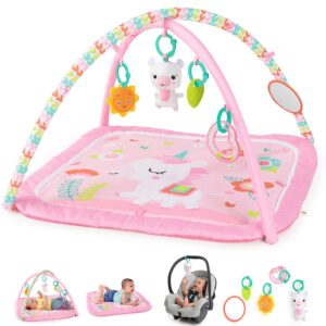 bright starts daydream blooms activity gym & play mat with take-along toys, ages newborn + , 30x18x18 inch (pack of 1)