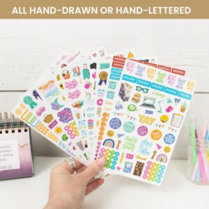 Bloom Daily Planners Newly Improved Classic Planner Sticker Sheets - Variety Sticker Pack for Decorating, Planning, Scrapbooking, etc. - 708 Stickers Per Pack!