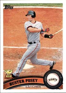 2011 topps #198a buster posey san francisco giants all-rookie team mlb baseball card nm-mt