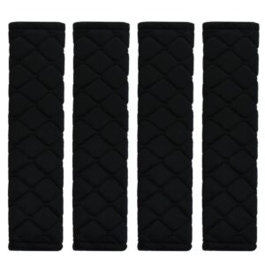 mirkoo car seat belt cover pad, 4-pack soft car safety seat belt strap shoulder pad for adults and children, suitable for car seat belt, backpack, shoulder bag, laptop computer bag(4-black)