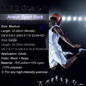 Anti-slip Sock Men Women Non-slip Soccer Basketball Tennis Sport Sock Grip Non skid Slipper Sock Yoga Football Black M 3P