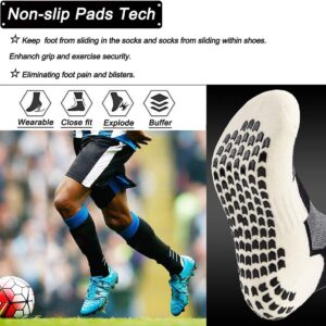 Anti-slip Sock Men Women Non-slip Soccer Basketball Tennis Sport Sock Grip Non skid Slipper Sock Yoga Football Black M 3P