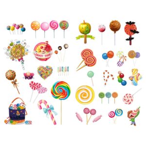 seasonstorm colorful lollipop candy aesthetic diary travel journal paper stickers scrapbooking stationery sticker flakes art supplies (pk460)