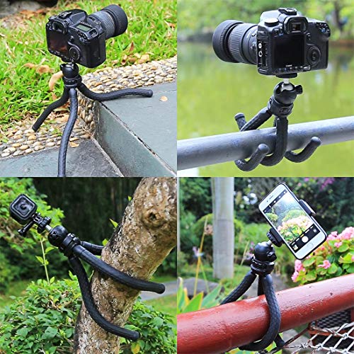 PULUZ Flexible Camera Tripod, Mini Octopus Flexible Tripod Holder with Ball Head for oPro/Action Cam/DSLR Canon Nikon Sony, Smartphone Size: 11.81X1.97 inch