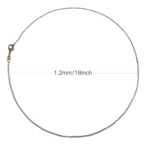 PP OPOUNT 30 Pack Necklace Chains in Gold, 18 inch Silver and Bronze Plated, Bulk Cable Chain with Pinch Clasp Bails Dangle Charms for Jewelry Making