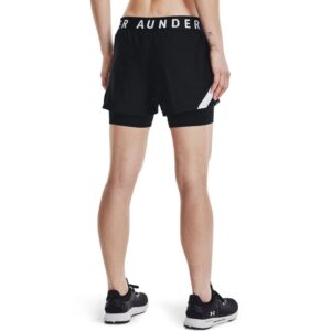 Under Armour womens Play Up 2-In-1 Shorts , Black (001)/White , X-Small