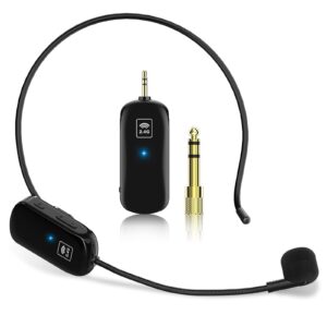 1mii wireless microphone headset, 2.4g wireless headset mic and handheld mic 2 in 1, 165ft range, 1/8''&1/4'' plug, for speakers, voice amplifier, pa system