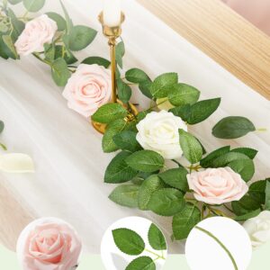 InnoGear Artificial Roses Flowers, 50 Pcs Blush Fake Roses for Decoration DIY Wedding Bouquets Centerpieces Bridal Shower Party Valentine's Day Christmas Xmas