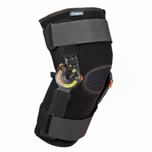 nvorliy hinged rom knee brace with side stabilizers & locking dials, post op knee immobilizer for arthritis, acl, mcl, pcl, meniscus tear, injurie/knee pain, medical orthopedic support (large)