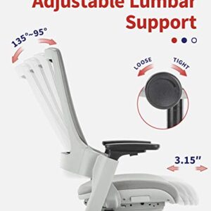 CLATINA Office Chair Swivel Executive Chair, Adjustable Ergonomic Computer Chair with 3D Armrest and Lumbar Support, Fabric Backrest Task Chair for Home Office Conference Room