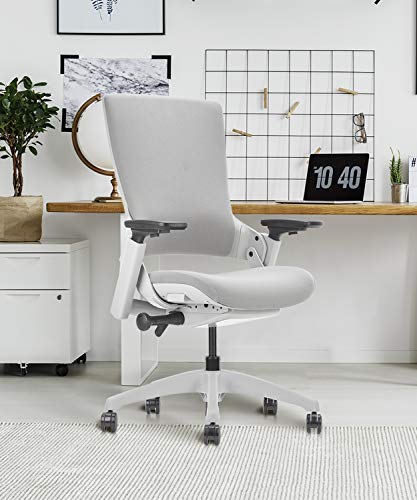 CLATINA Office Chair Swivel Executive Chair, Adjustable Ergonomic Computer Chair with 3D Armrest and Lumbar Support, Fabric Backrest Task Chair for Home Office Conference Room