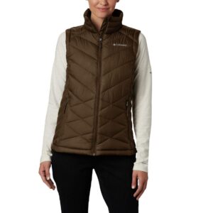 columbia women's heavenly water resistant insulated vest olive green