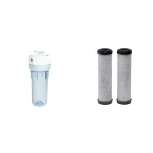 ecopure epw2vc whole water filtration system housing & carbon universal whole home filter (2 pack)