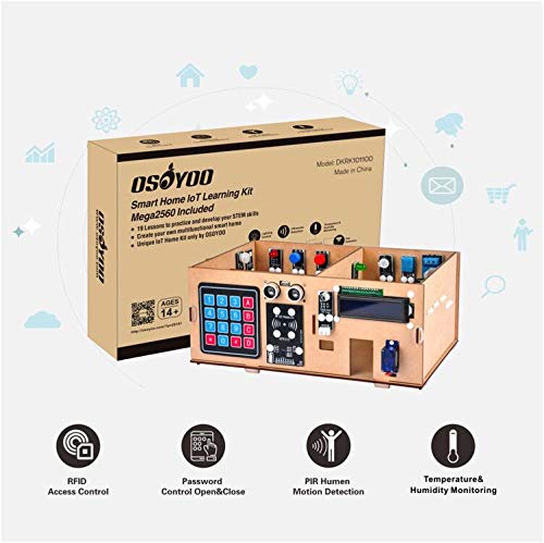 OSOYOO IoT Electronic Smart Home Learner Kit for Arduino Mega2560, Learning STEM,Internet of Things,How to Code, Mechanical Building, Educational Coding for Teens Adults