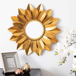 safavieh home larcen gold foil 22-inch decorative accent mirror