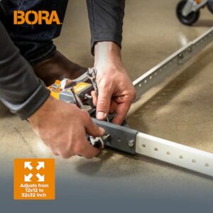 BORA 544002 T-Square Attachment, NGX Clamp Edge Accessory, Circular Saw Guide, Keeps Plywood Cuts Straight and Parallel