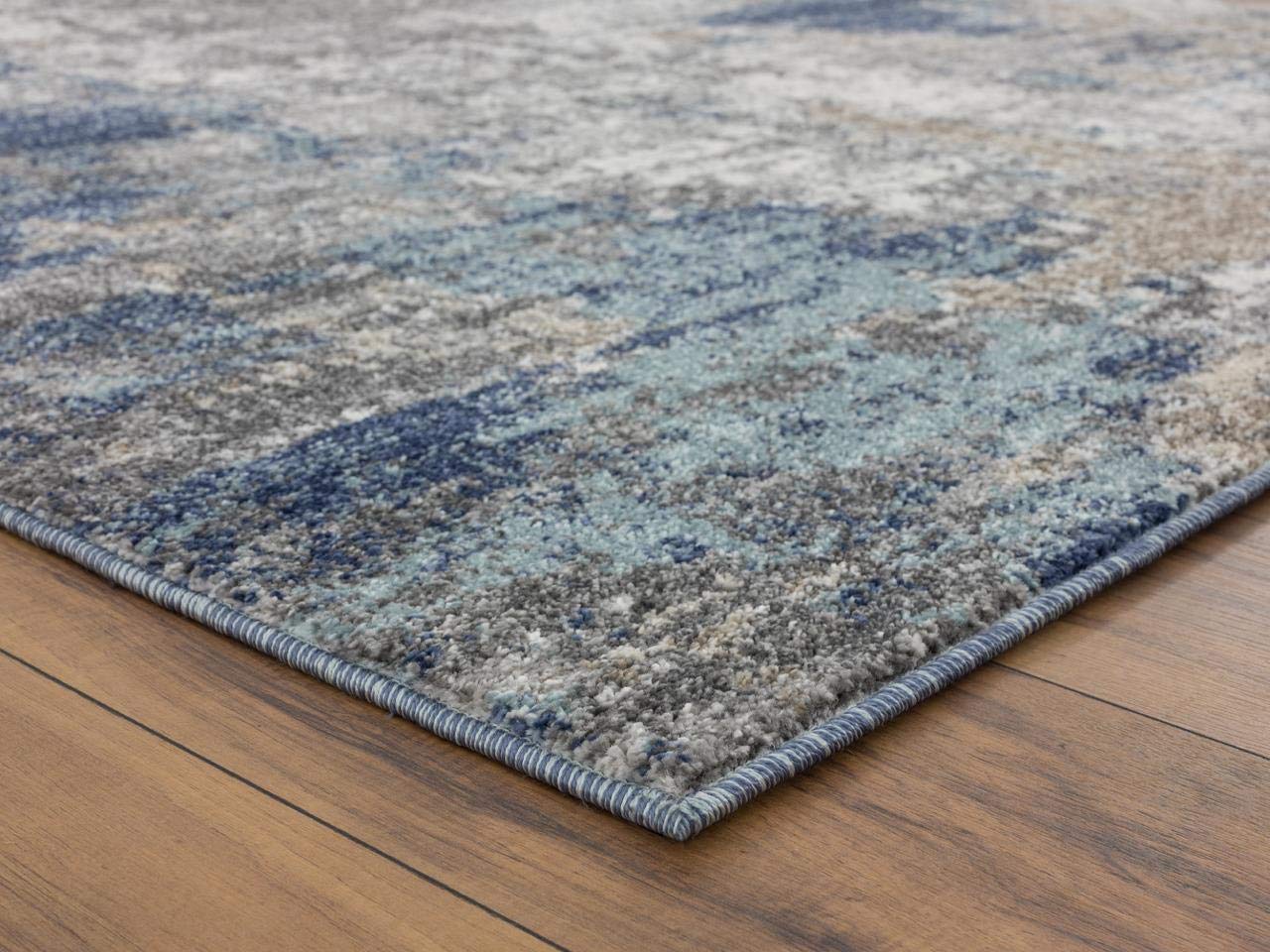 LUXE WEAVERS Euston Blue 5 x 7 Abstract Modern Area Rug