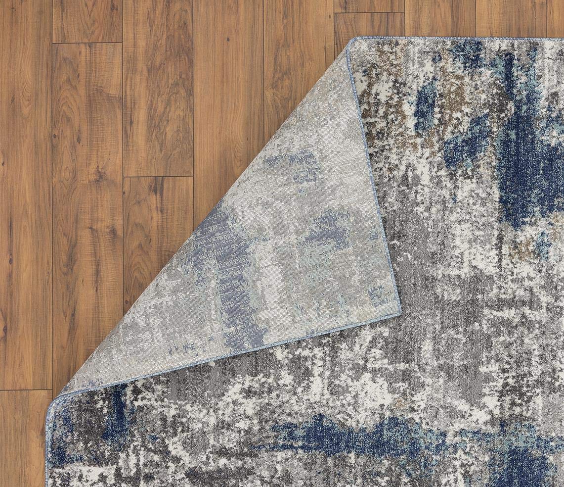 LUXE WEAVERS Euston Blue 5 x 7 Abstract Modern Area Rug