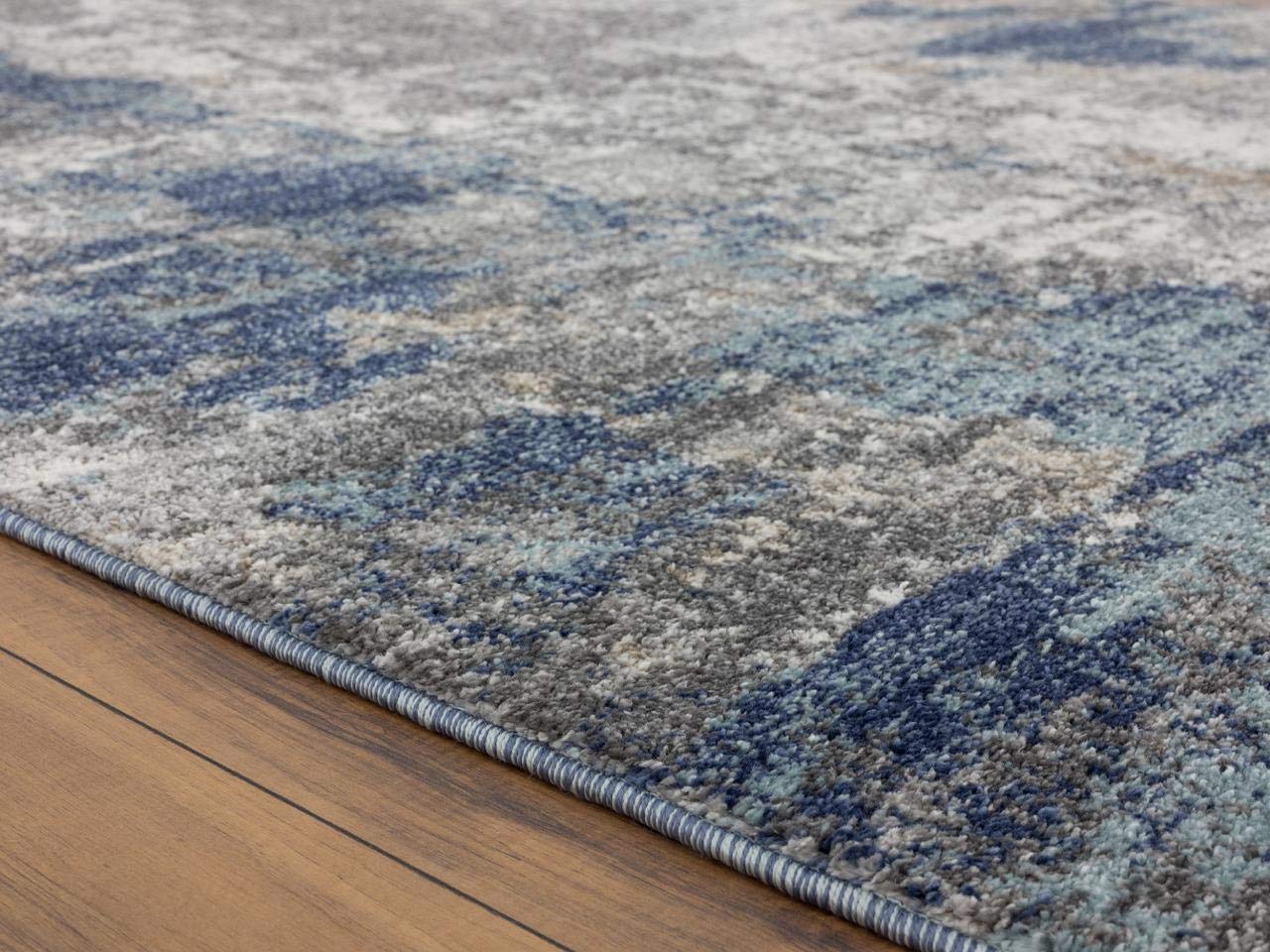 LUXE WEAVERS Euston Blue 5 x 7 Abstract Modern Area Rug