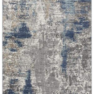 LUXE WEAVERS Euston Blue 5 x 7 Abstract Modern Area Rug