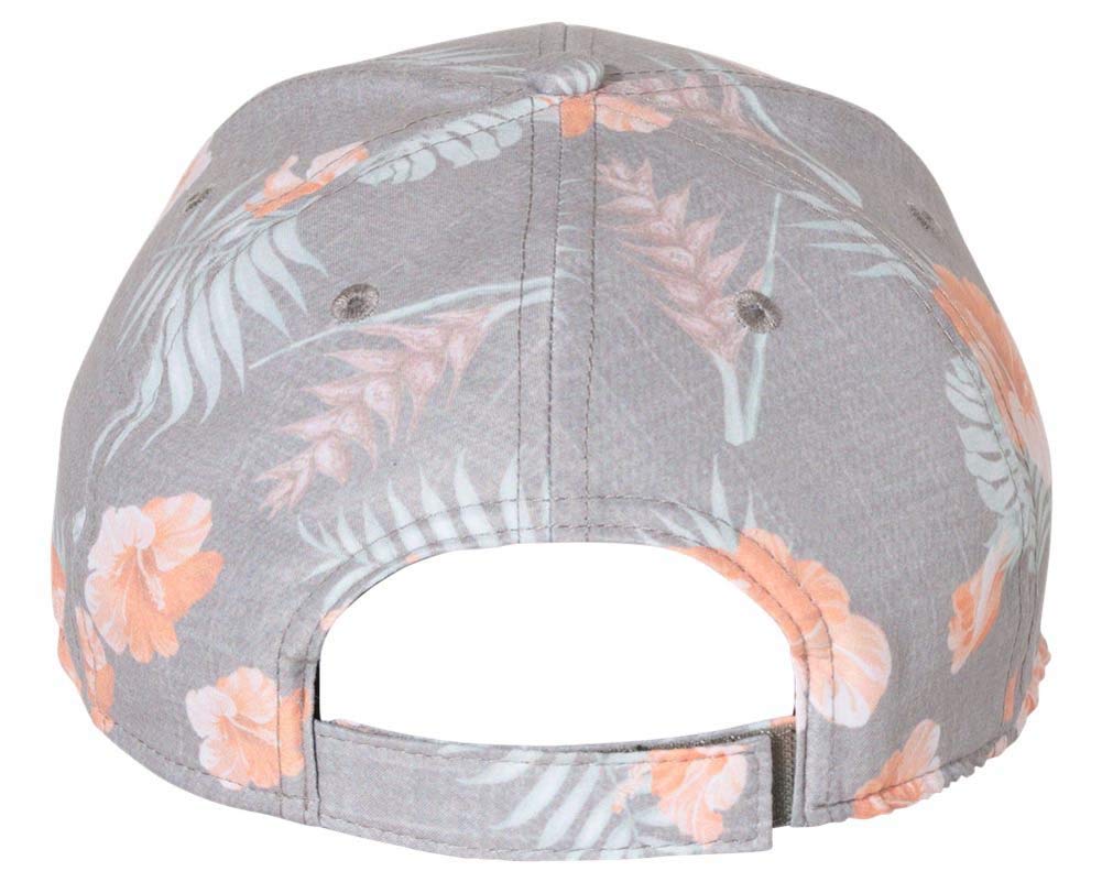 Koloa Surf Company Embroidered Tropical Flowers Print Cap-OS-Grey-Orange/Orange