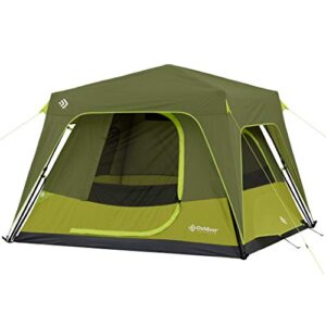 outdoor products camping tent - instant cabin tent easy pop up | 4 person tent | best family tent for camping, hiking, & backpacking