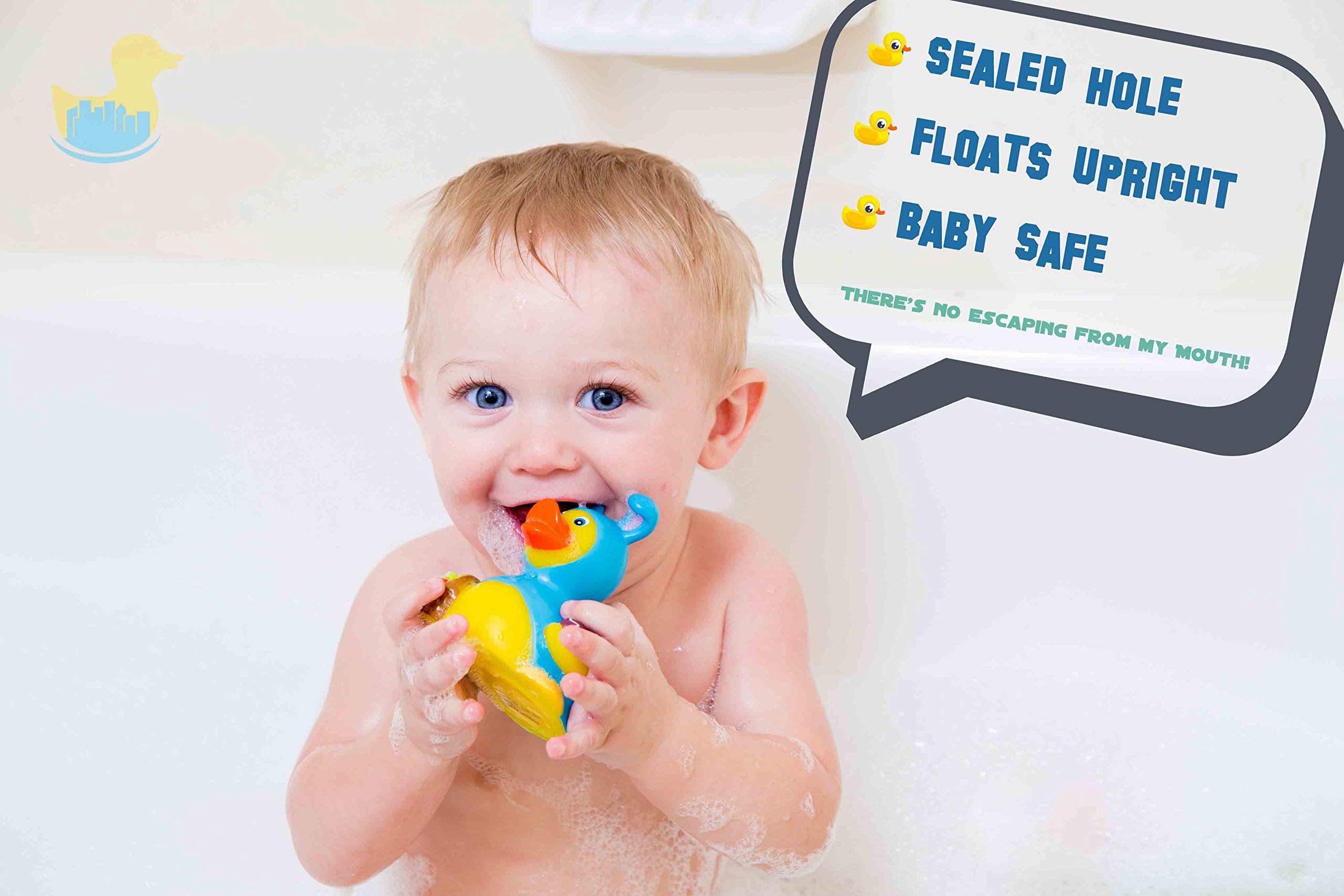 3" Bodybuilder Rubber Duck [Floats Upright] - Baby Safe Bathtub Bathing Toy