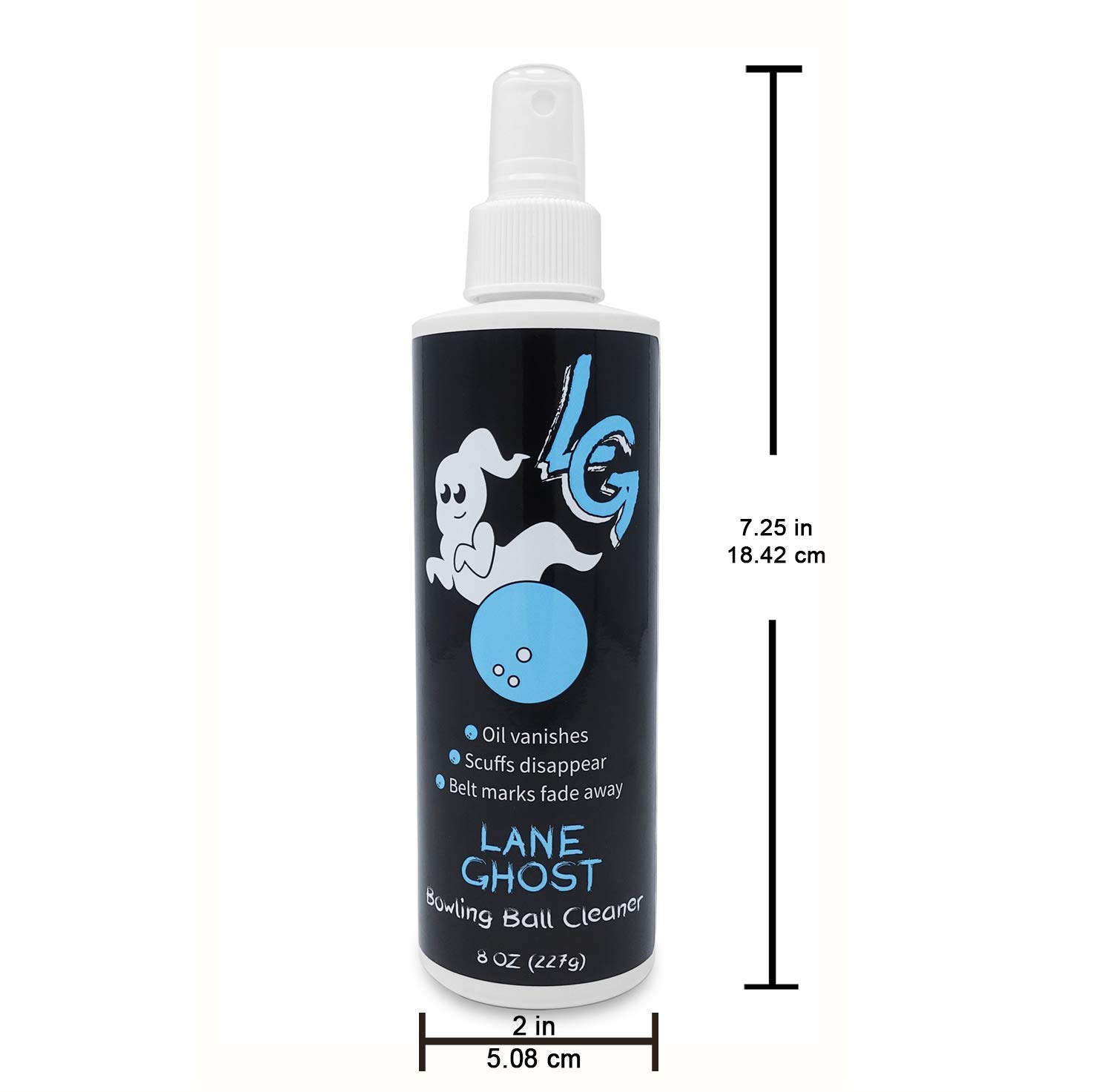 Lane Ghost Bowling Ball Cleaner Spray - USBC Approved - Oil, Scuff, and Belt Mark Cleaner - Restores Tack and Prolongs Lifespan of Ball