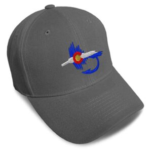 speedy pros baseball cap colorado flag fishing fly embroidery acrylic dad hats for men & women strap closure dark grey design only