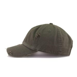 Trust No1 Vintage Baseball Cap Embroidered Cotton Adjustable Distressed Dad Hat Olive