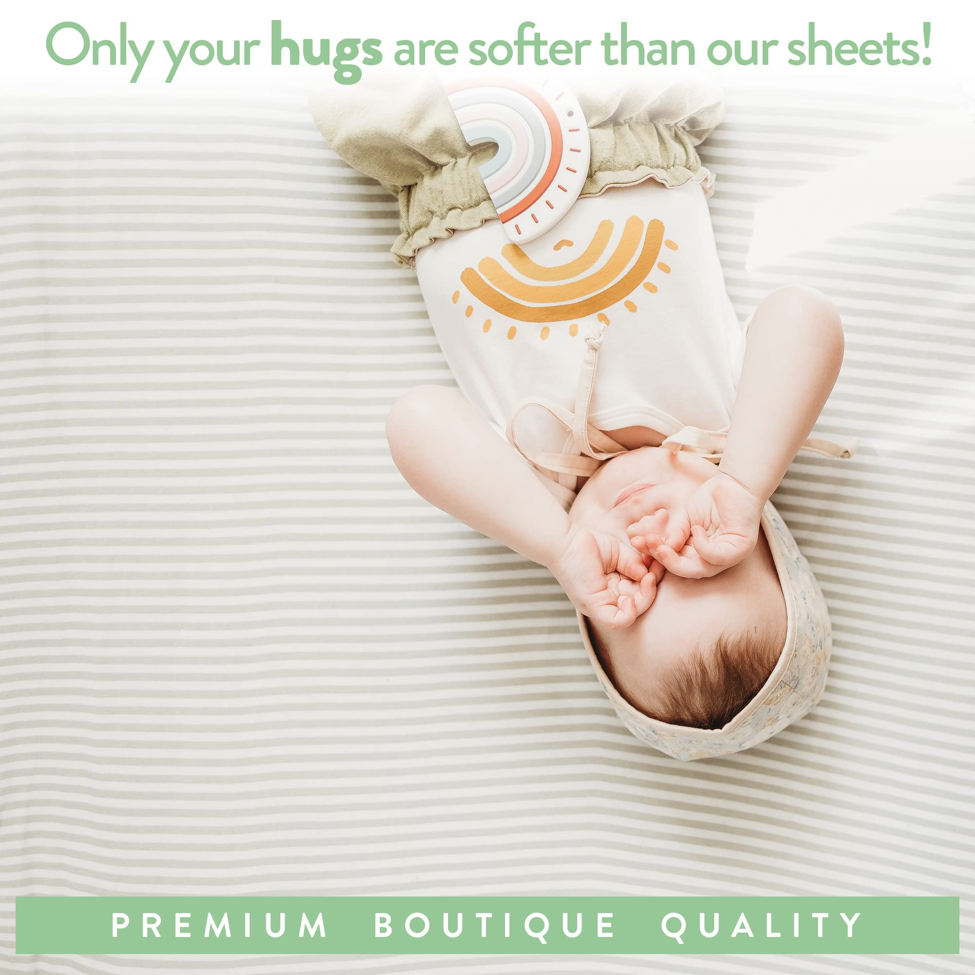 Bassinet Fitted Sheet Compatible with MiClassic Bassinet – Fits 20 x 35 Bedside Sleeper Mattress Perfectly – No-Bunching – Snuggly Soft Breathable Jersey Cotton