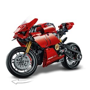 LEGO 42107 Technic Ducati Panigale V4 R Motorbike, Collectible Superbike Display Model Building Kit with Gearbox and Working Suspension, Gift Idea, 10 year +