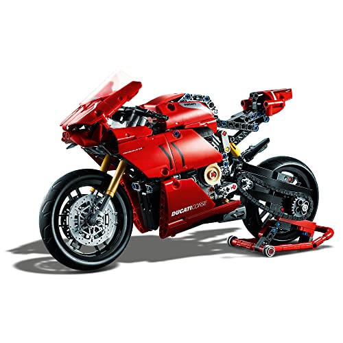 LEGO 42107 Technic Ducati Panigale V4 R Motorbike, Collectible Superbike Display Model Building Kit with Gearbox and Working Suspension, Gift Idea, 10 year +