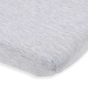 bassinet fitted sheet for baby beside dreamer bedside sleeper and chicco next2me – fits perfectly on 20 x 33 mattress – snuggly soft jersey cotton – light grey