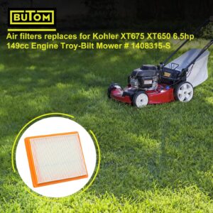 Butom XT675 Air Filter for Kohler 149CC XT650 6.5 6.75 20371 20370 Lawn Mower Parts Lawn Boy Husqvarna Poulan 14 083 15-S 14-083-15-S1 14 083 16-S 14 083 16-S1 (7 pack)