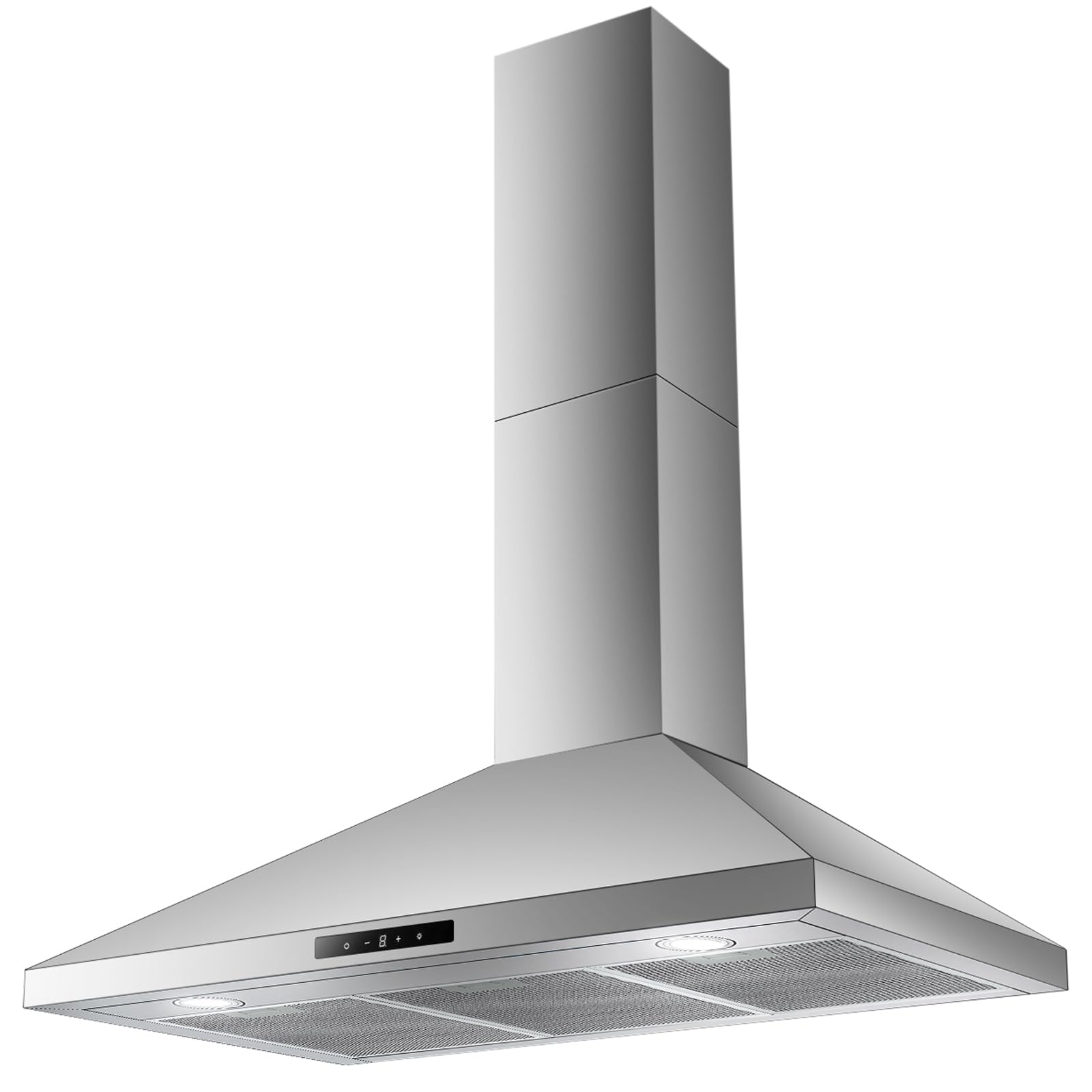 36" Range Hood, GASLAND Chef Wall Mount Kitchen Hood with Charcoal Filter,Ducted/Ductless Convertible,350CFM Ducted Stove Hood,3 Speed Exhaust Hood Fan,Aluminum Mesh Filters, Stainless Steel